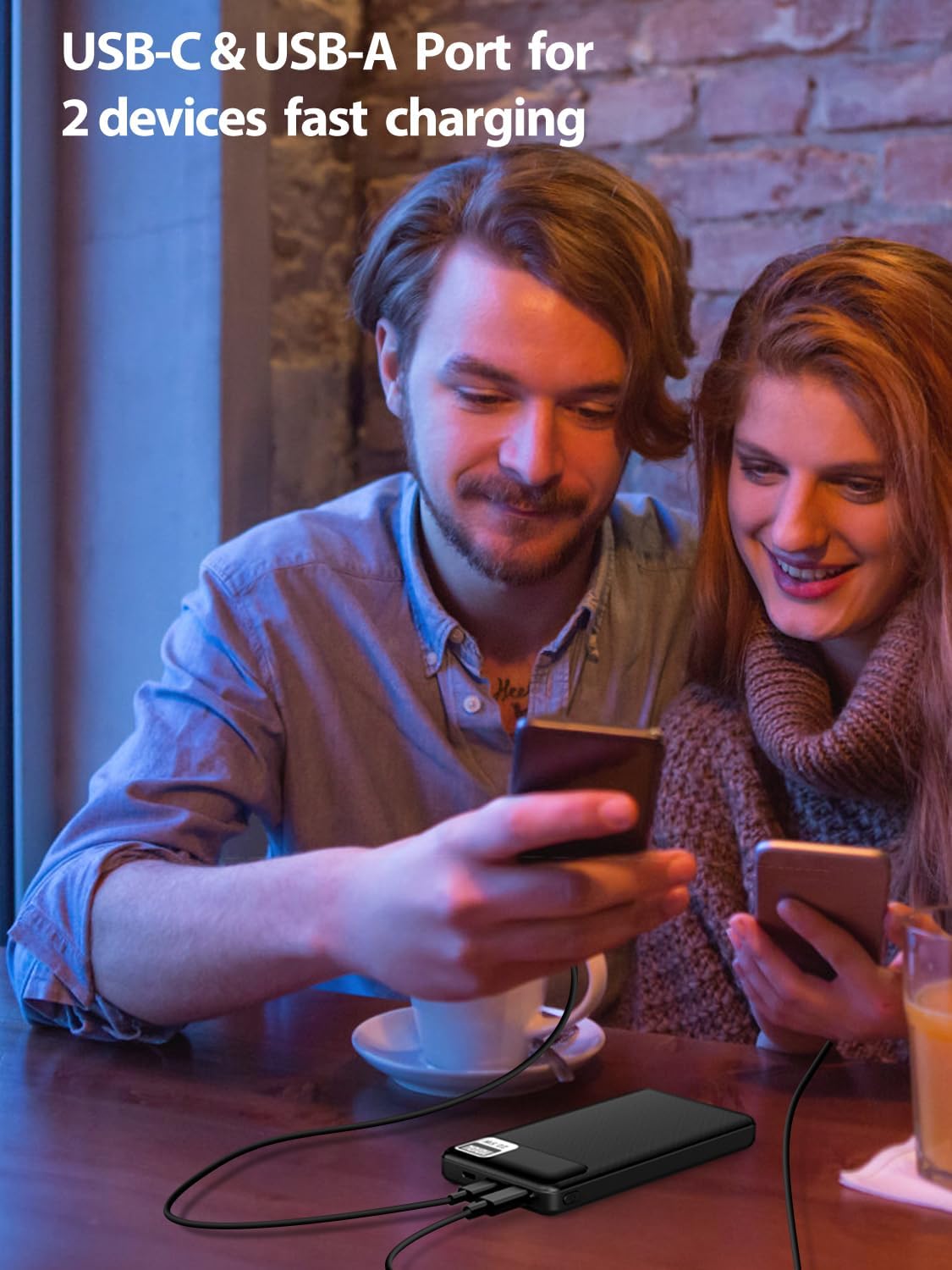 Earldom® Slim Super Fast Charging 5A 22.5W PD & QC Power Bank With LED Display 10000mAh- Black ...