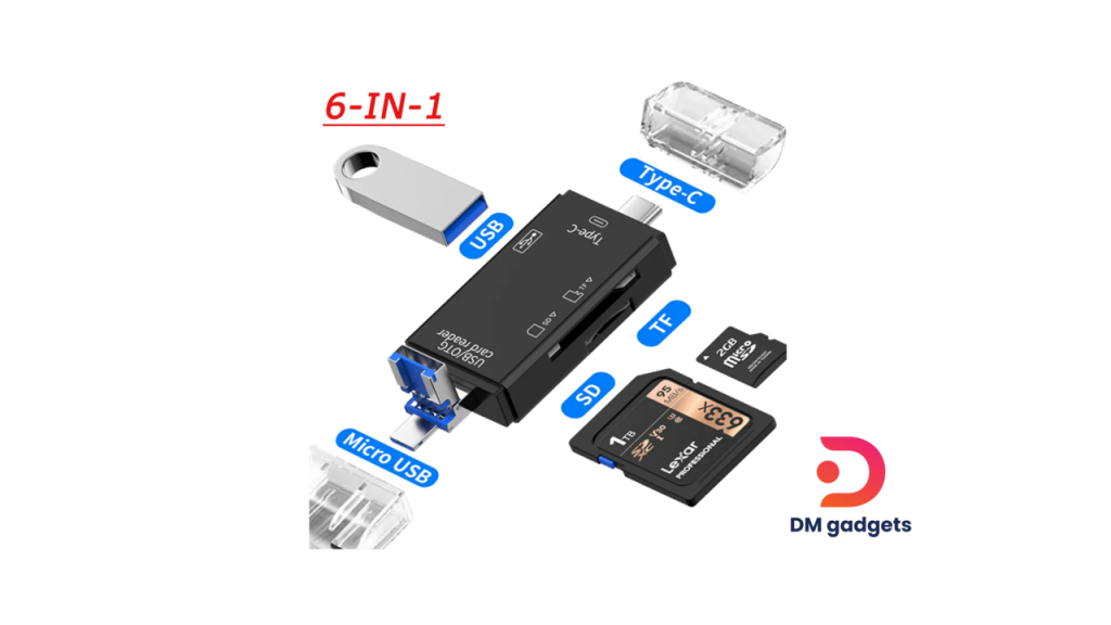 ATUD®-05 6 in 1 OTG Card Reader for type-C/Android or PC - DM Gadgets