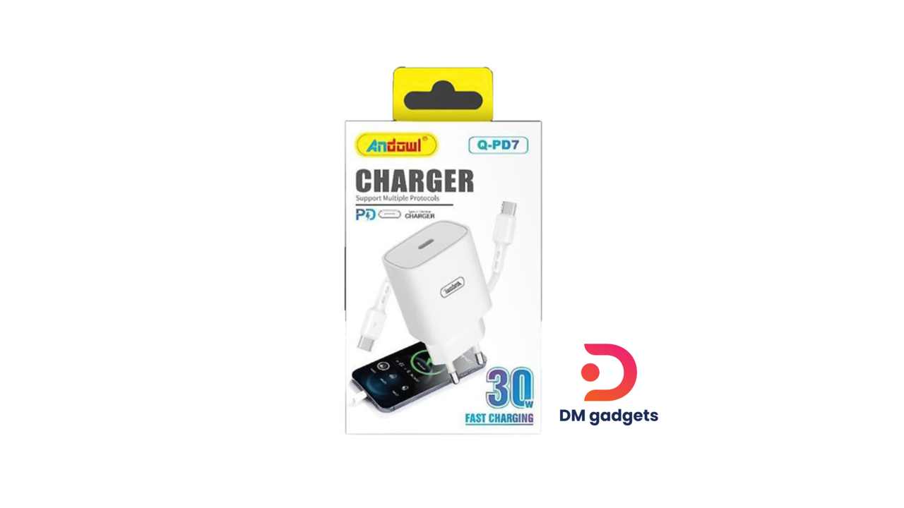 Andowl® Q-PD7 Charger with USB-C Port and USB-C Cable - USB-C 30W Power ...