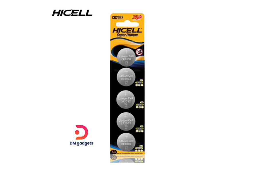 Hicell® CR2032 3V Super lithium high energy button battery Set of 5 ...