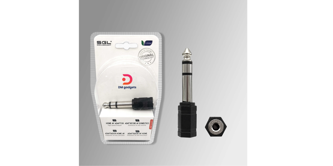 SGL®1856-1 Jack audio adapter 6.3mm to 3.5mm - Black - DM Gadgets