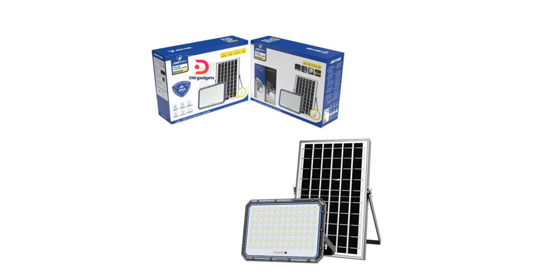Jortan® Solar Floodlight with Remote Control LED 2000W IP66 Solar Flood ...